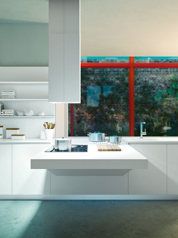 Space-Saving Kitchens with Versatile Cantilevered Workstation