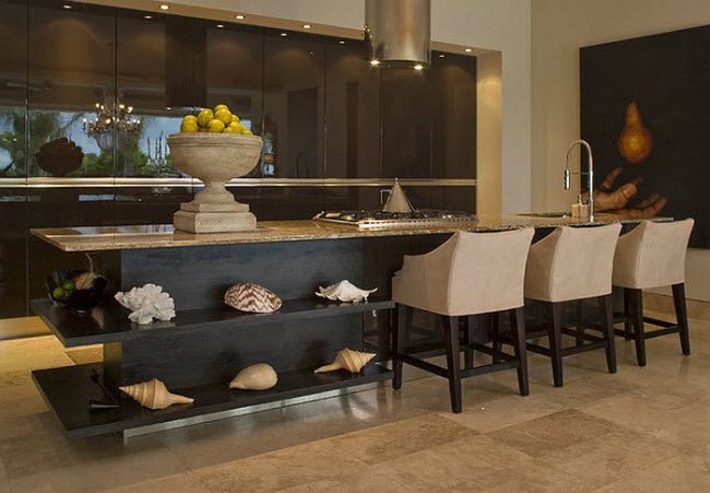 Trendy Display: 50 Kitchen Islands with Open Shelving | Decoist