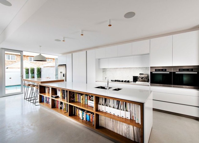 Trendy Display: 50 Kitchen Islands with Open Shelving | Decoist