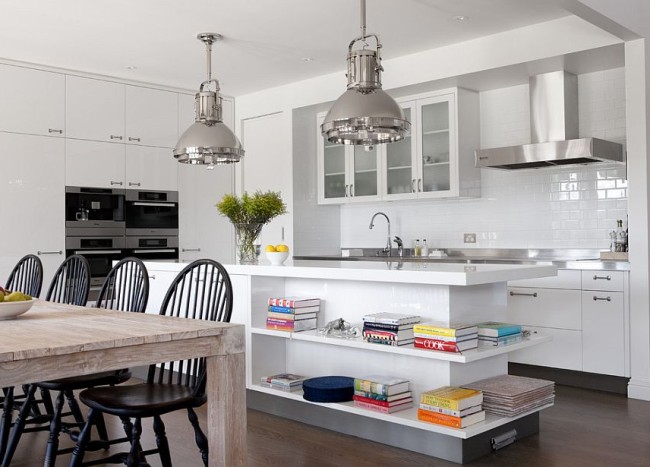 Trendy Display: 50 Kitchen Islands with Open Shelving | Decoist