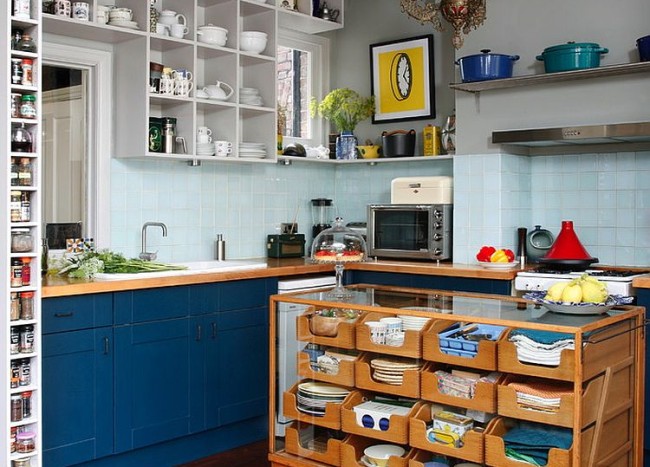 Trendy Display: 50 Kitchen Islands with Open Shelving | Decoist