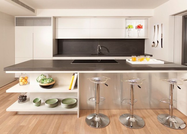 Trendy Display: 50 Kitchen Islands with Open Shelving | Decoist