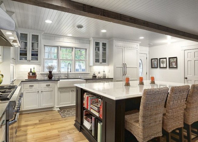 Trendy Display: 50 Kitchen Islands with Open Shelving | Decoist