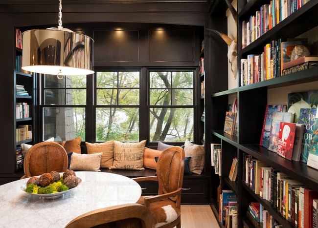 25 Dining Rooms and Library Combinations, Ideas, Inspirations