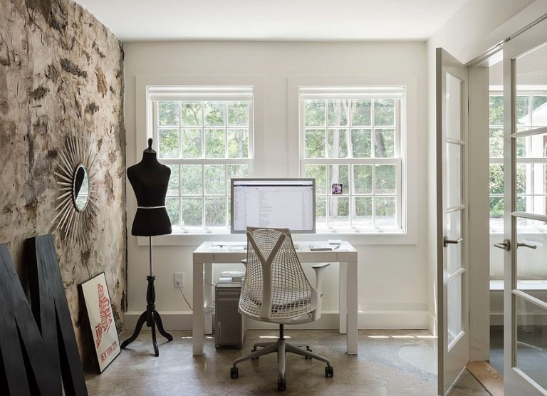 15 Exquisite Home Offices with Stone Walls