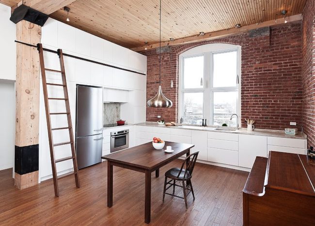 Wood Plank Ceiling Kitchen Design Ideas