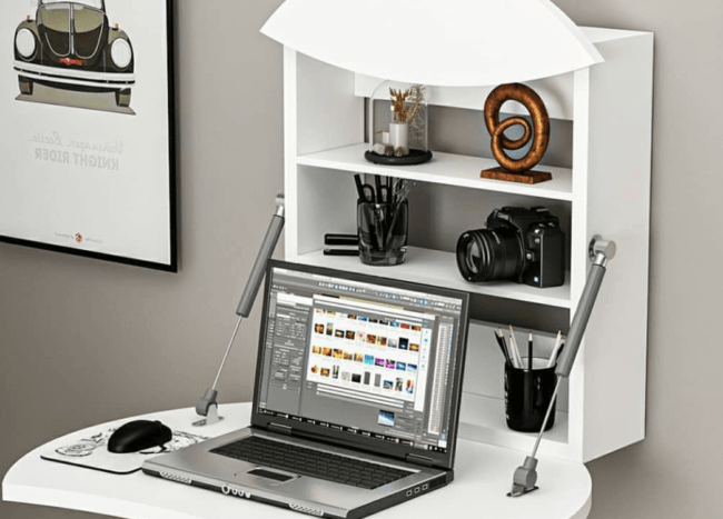 42 Space-Saving Fold Down Desks To Maximize Productivity